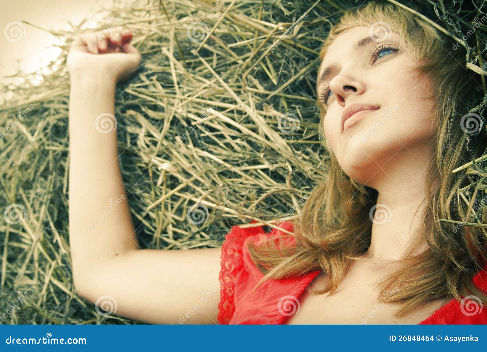 Beautiful Young Woman Pining Stock Photo - Image of beauty, portrait ...