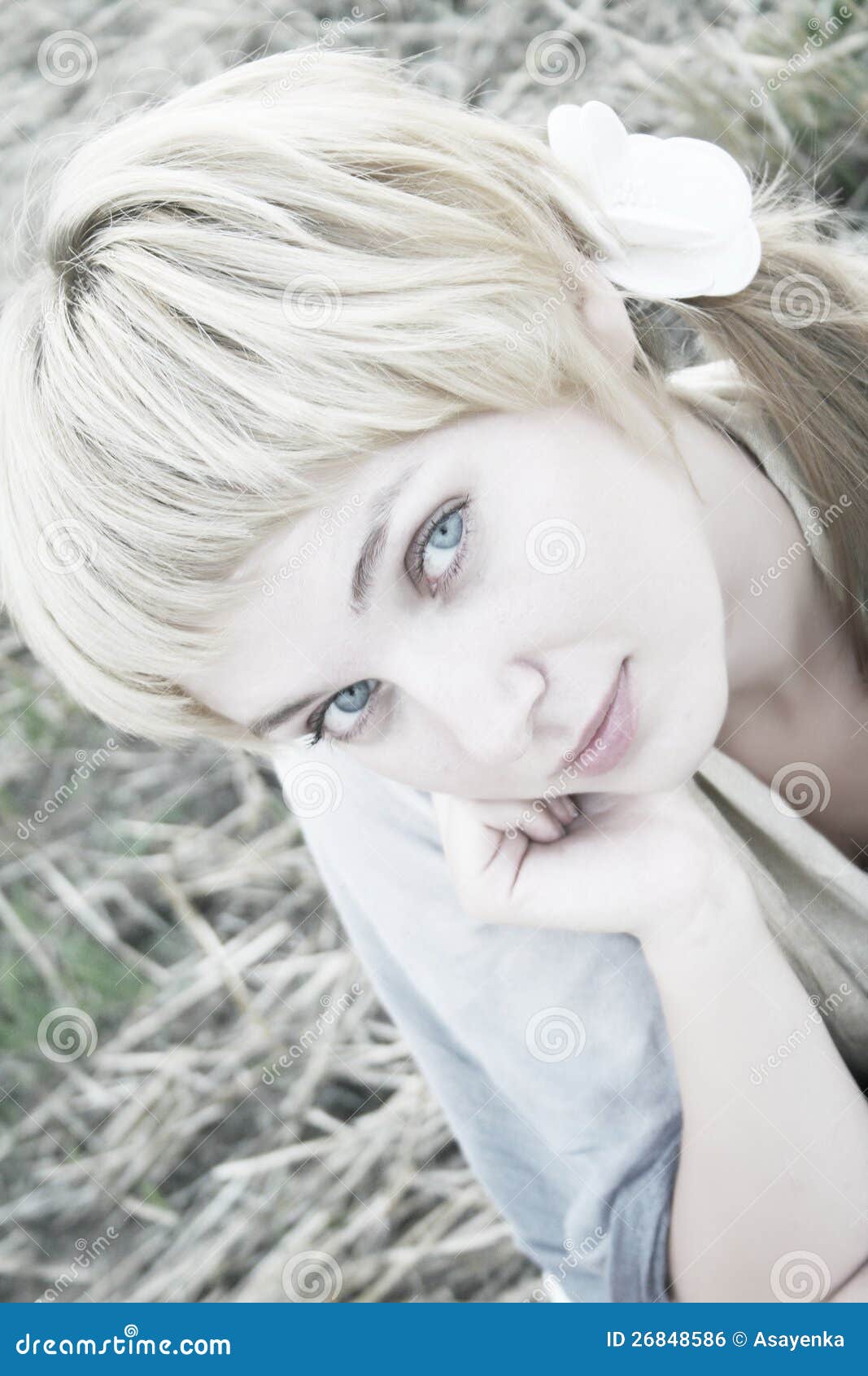 Beautiful Young Woman Pining Stock Photo - Image of white, nature: 26848586