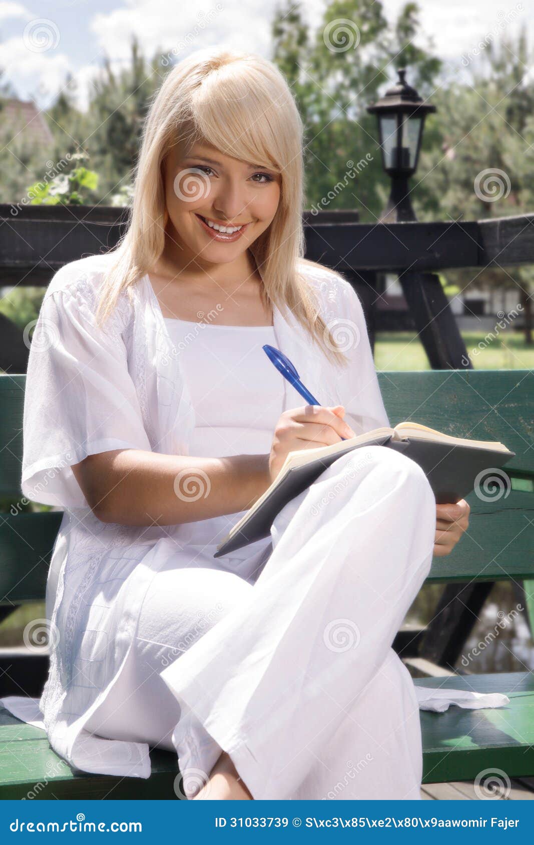 Beautiful Young Woman Planning Stock Image - Image of computer ...