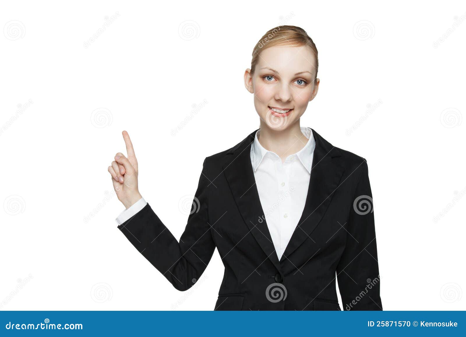 Beautiful Young Woman Pointing Stock Photo - Image of happy, caucasian ...