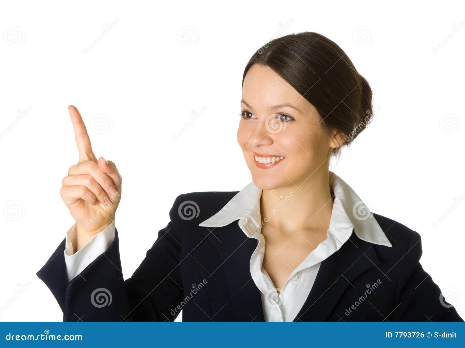 Beautiful Young Woman Pointing Finger Stock Photo - Image of ...