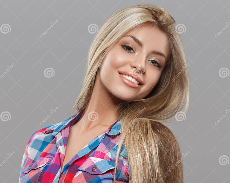 Beautiful Young Woman Portrait Posing Attractive With Amazing Long