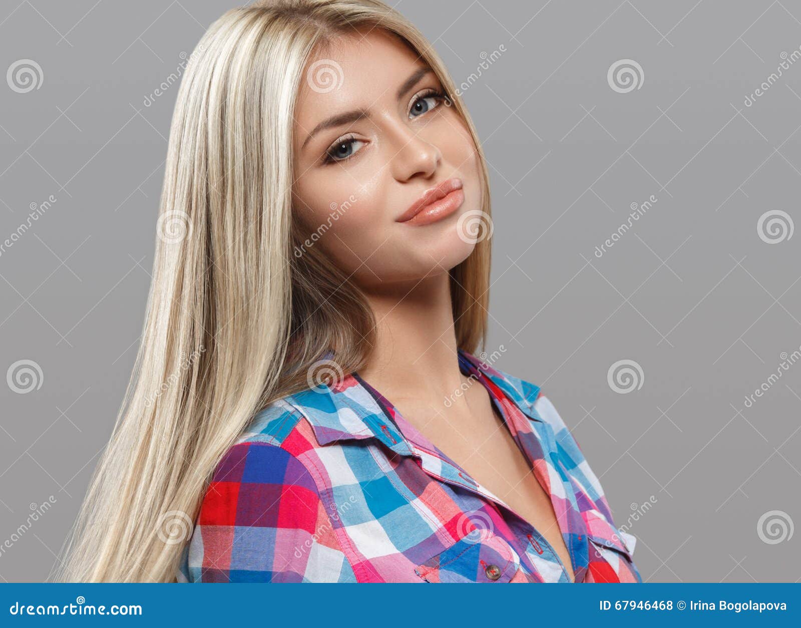 Beautiful Young Woman Portrait Posing Attractive With Amazing Long