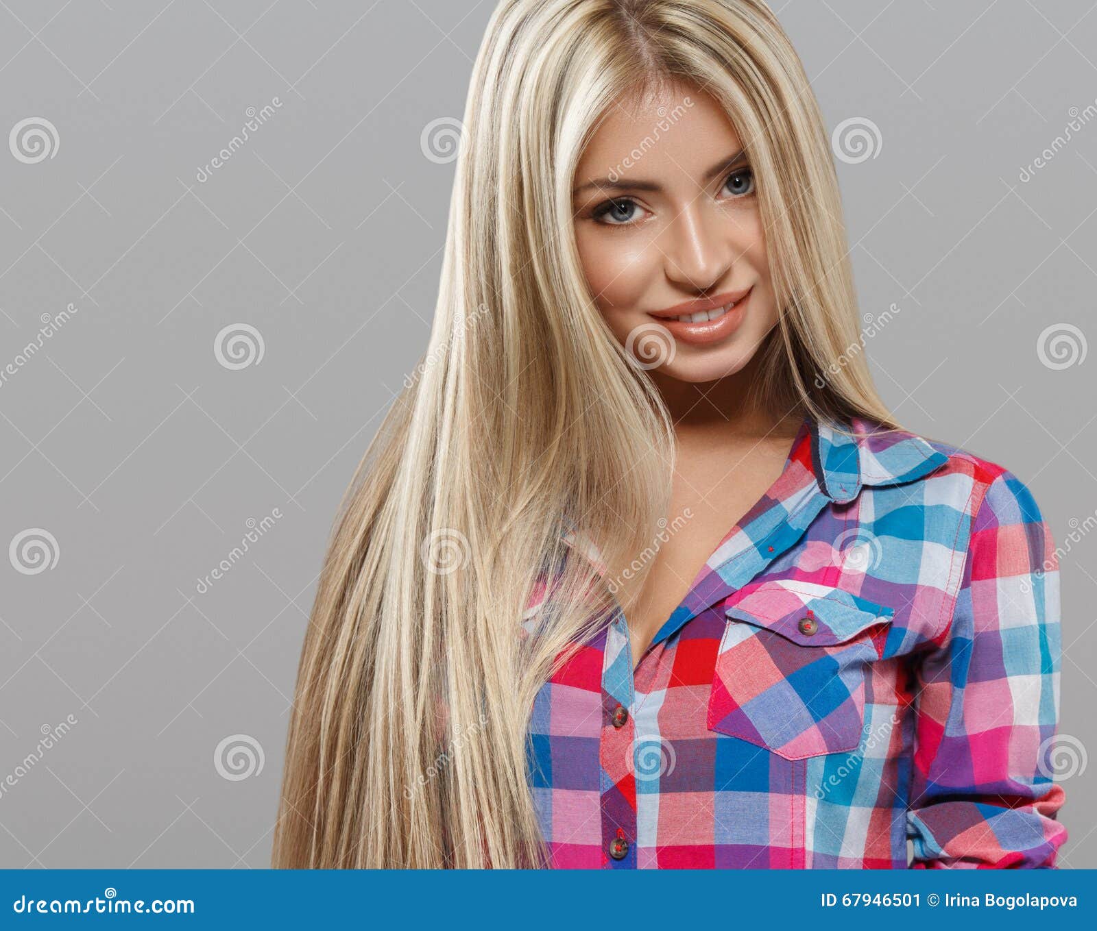 Beautiful Young Woman Portrait Posing Attractive With Amazing Long