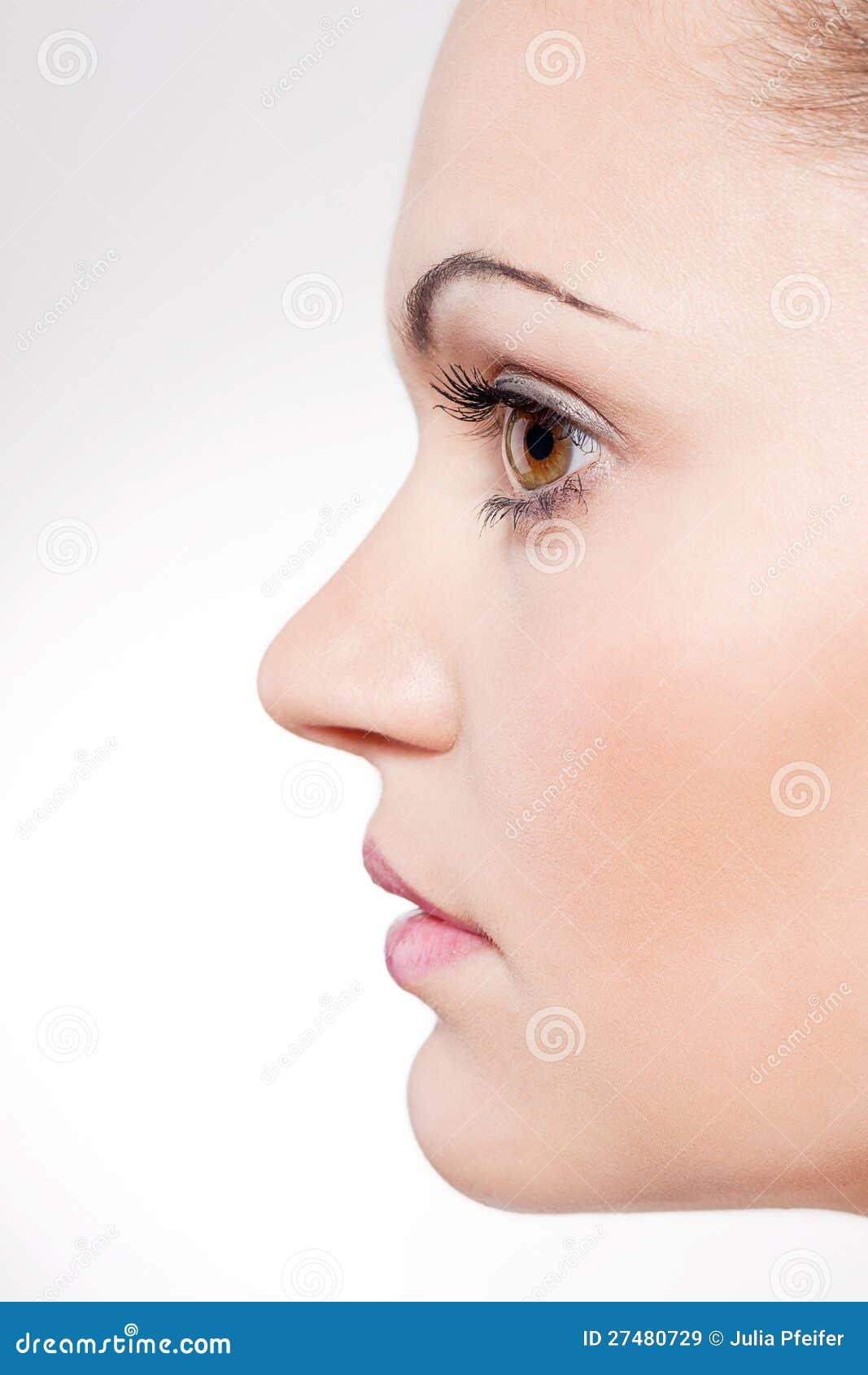 Beautiful Young Woman Portrait Profile Stock Image - Image of female ...