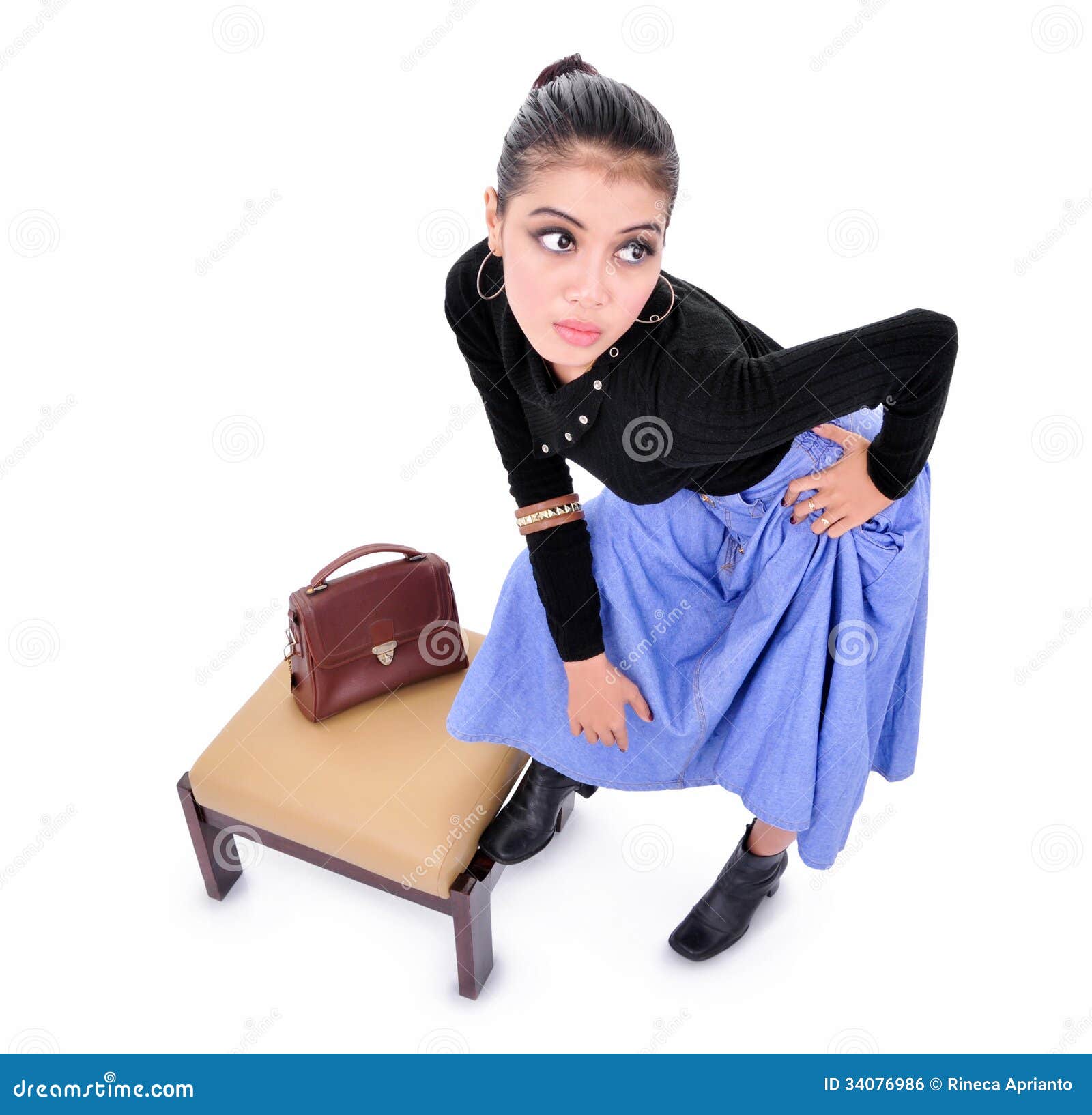 Beautiful Young Woman Posing with Bag Stock Photo - Image of attractive ...