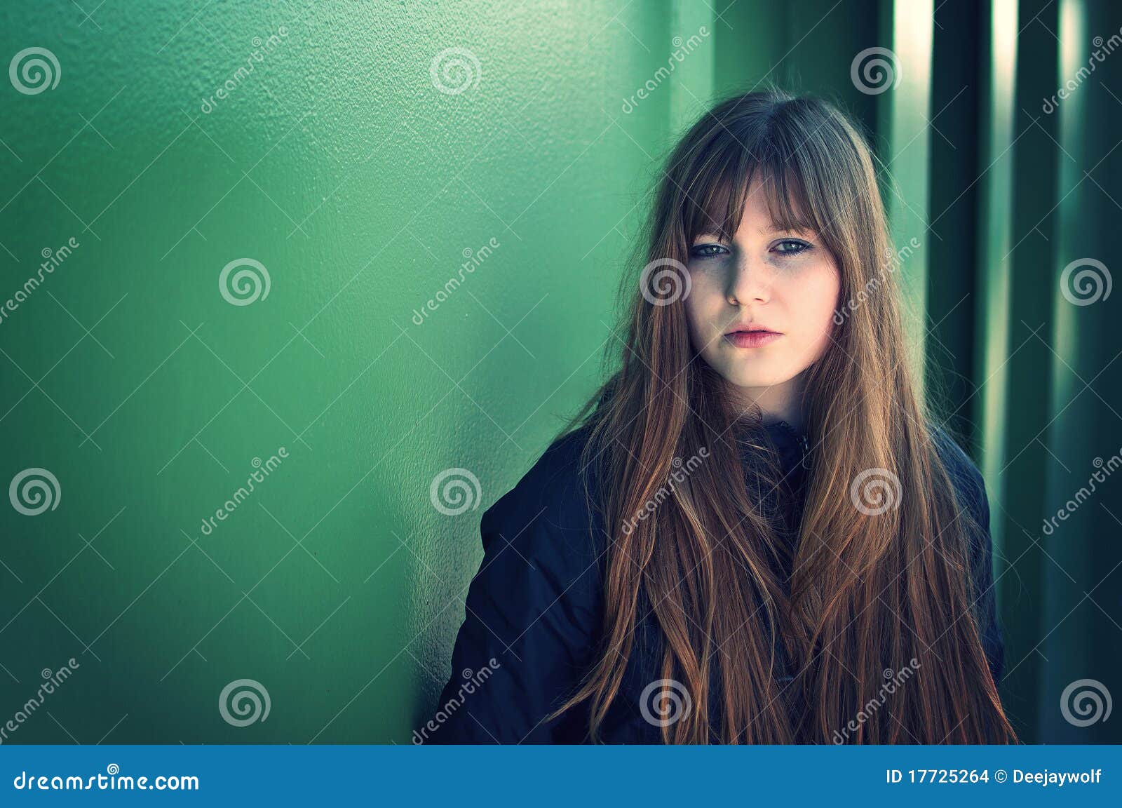 Beautiful Young Woman Posing by the Wall Stock Photo - Image of model ...