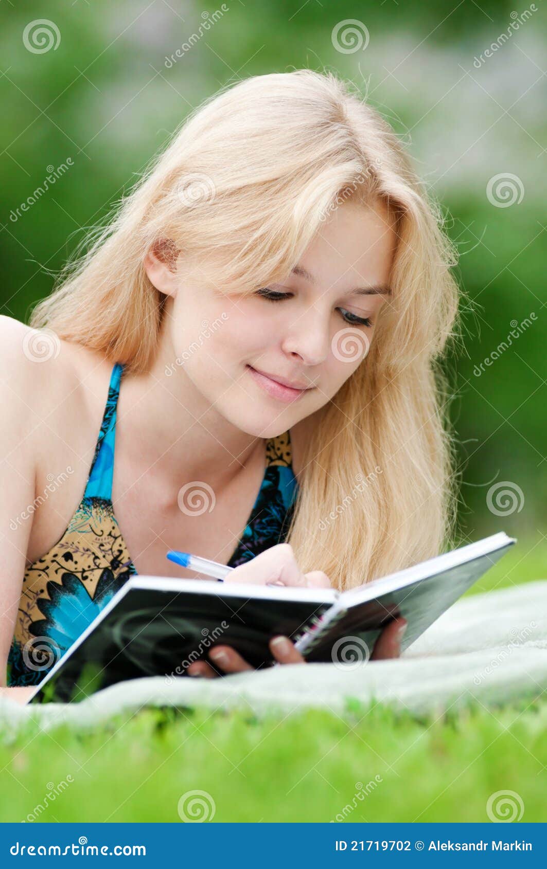 Beautiful Young Woman Read Book Stock Photo - Image of nature ...