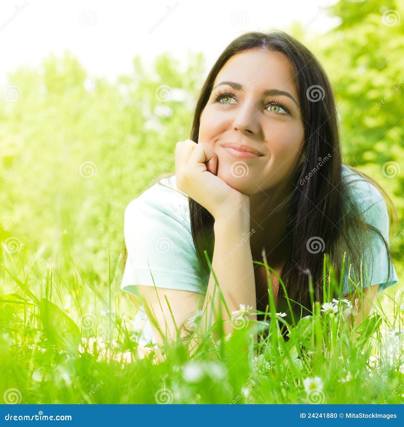Beautiful Young Woman Relaxing Stock Photo - Image of enjoy, beautiful ...