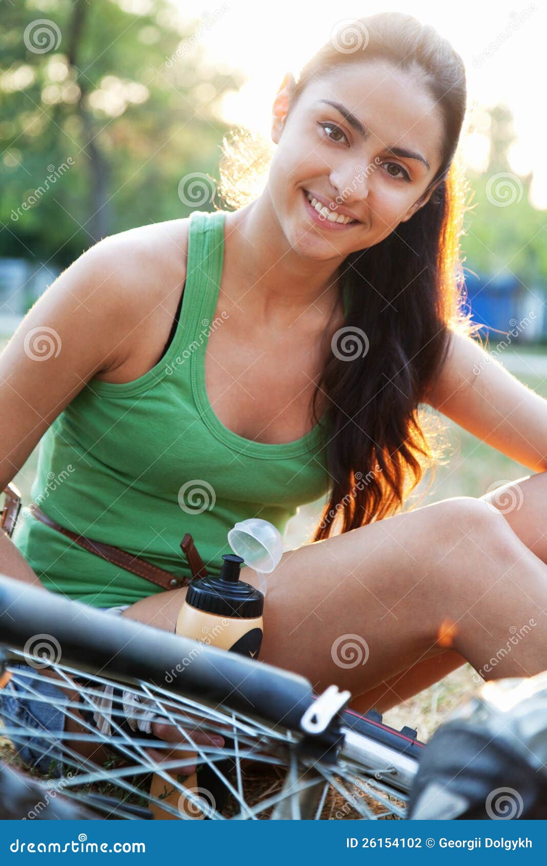 Beautiful Young Woman Riding a Bicycle Stock Photo - Image of beautiful ...