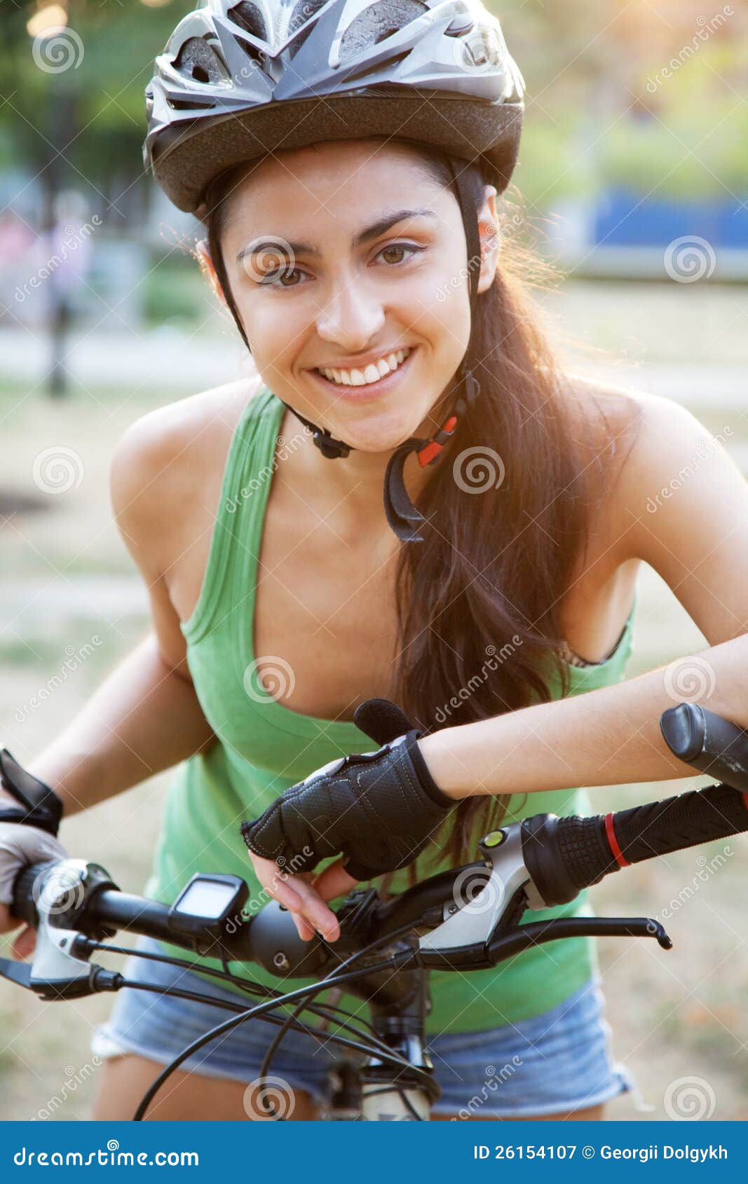 Beautiful Young Woman Riding a Bicycle Stock Image - Image of bicycle ...