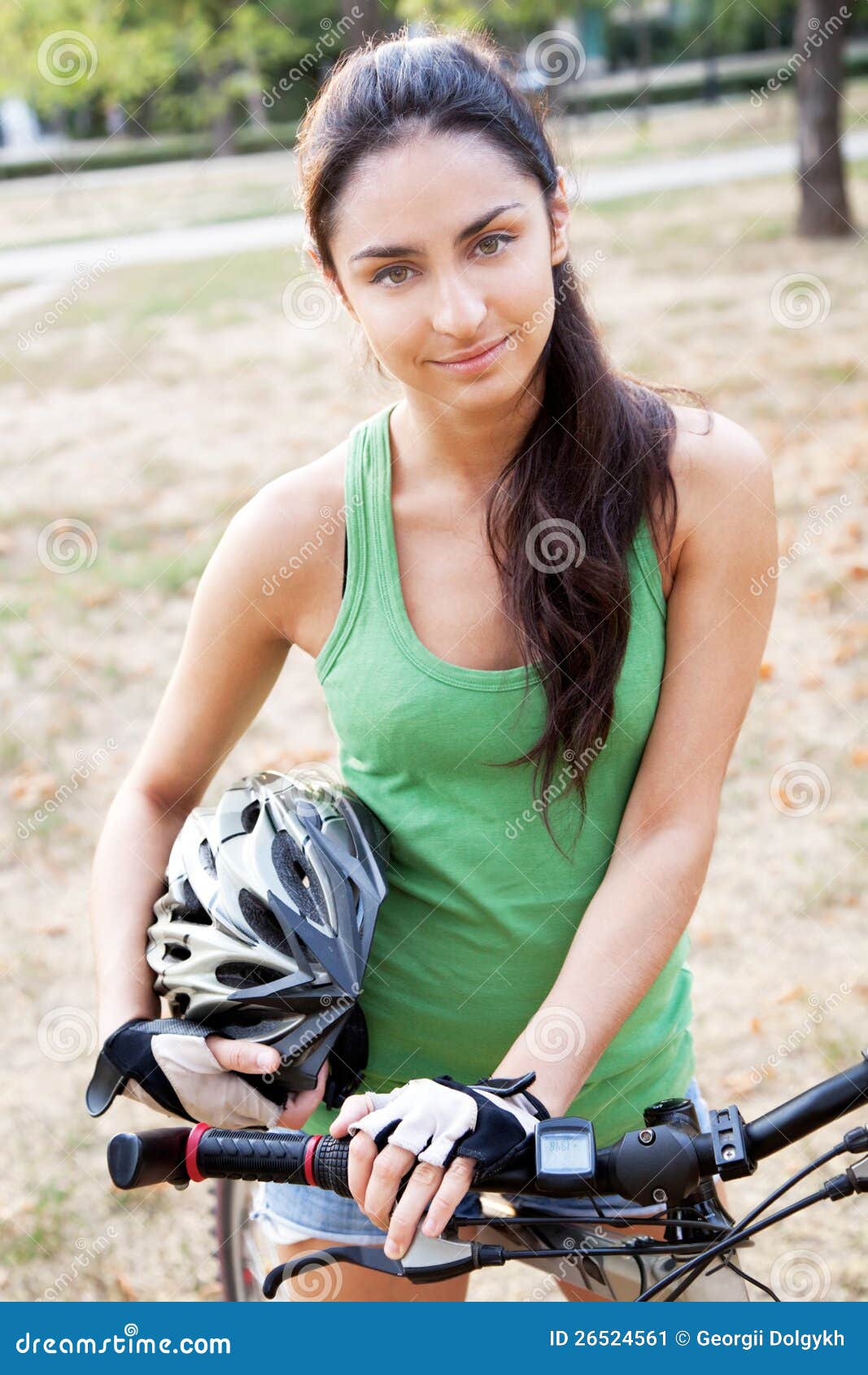 Beautiful Young Woman Riding a Bicycle Stock Image - Image of activity ...