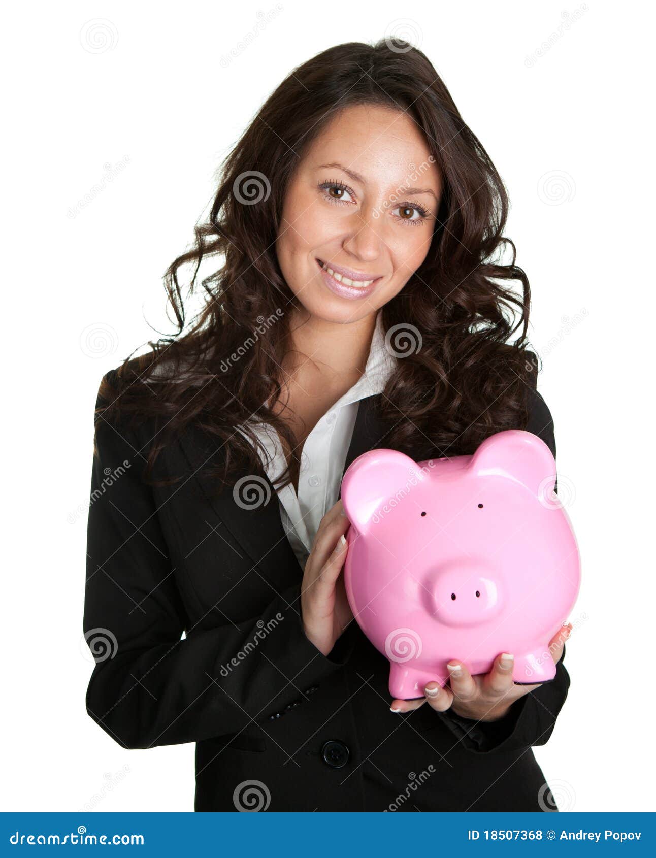 Beautiful Young Woman Saving Money Stock Photo - Image of ethnic, human ...