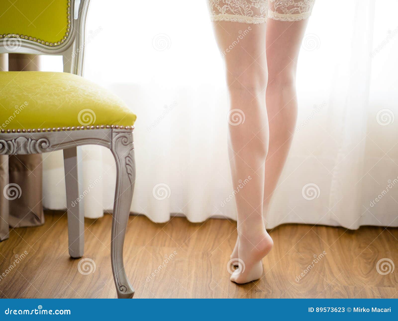 Beautiful Young Woman In Lingerie On The Bedroom Stock Image Image Of Cleavage Model 89573623