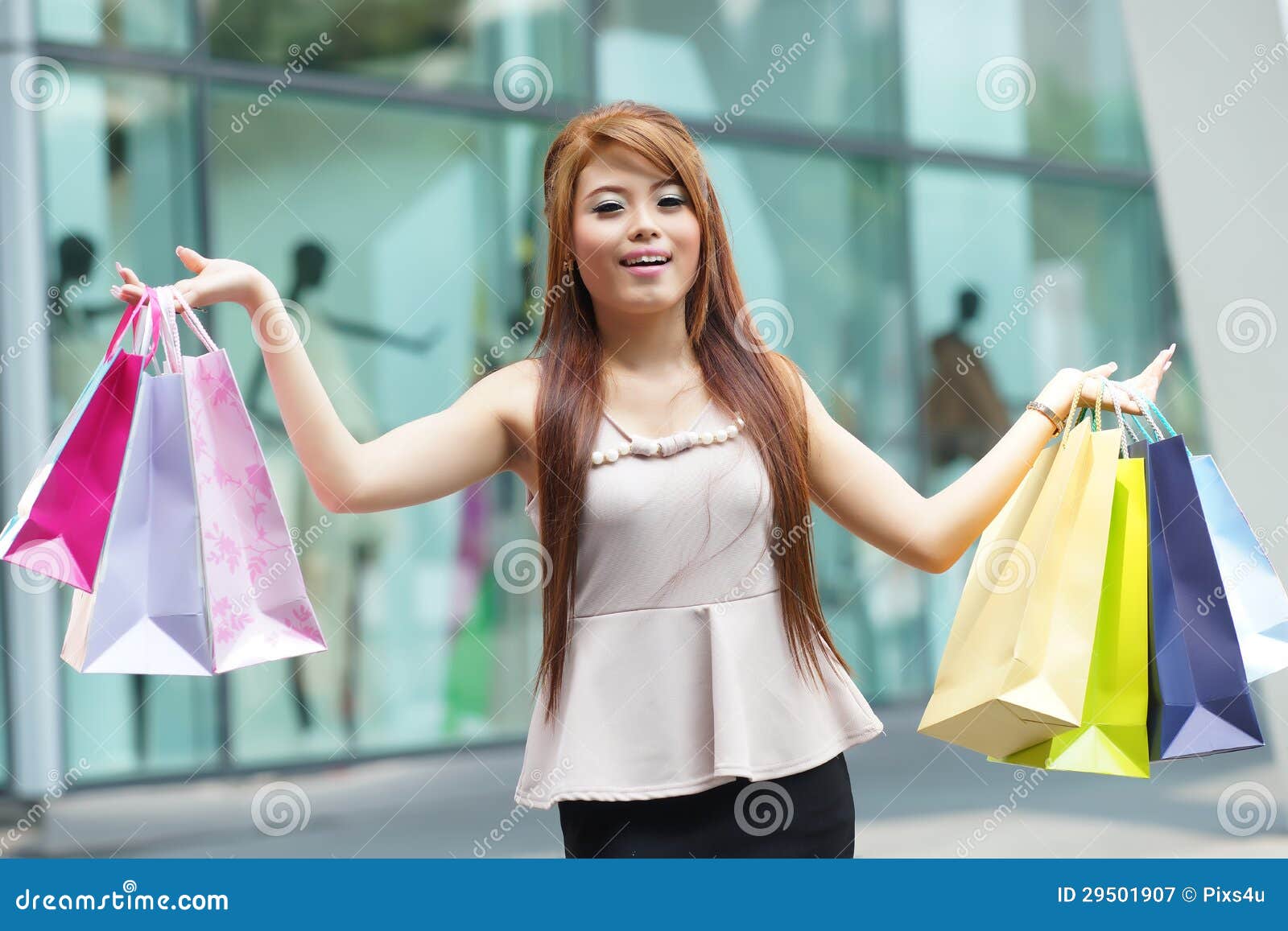 Beautiful Young Woman Shows an Ecstatic Expression Stock Image - Image ...