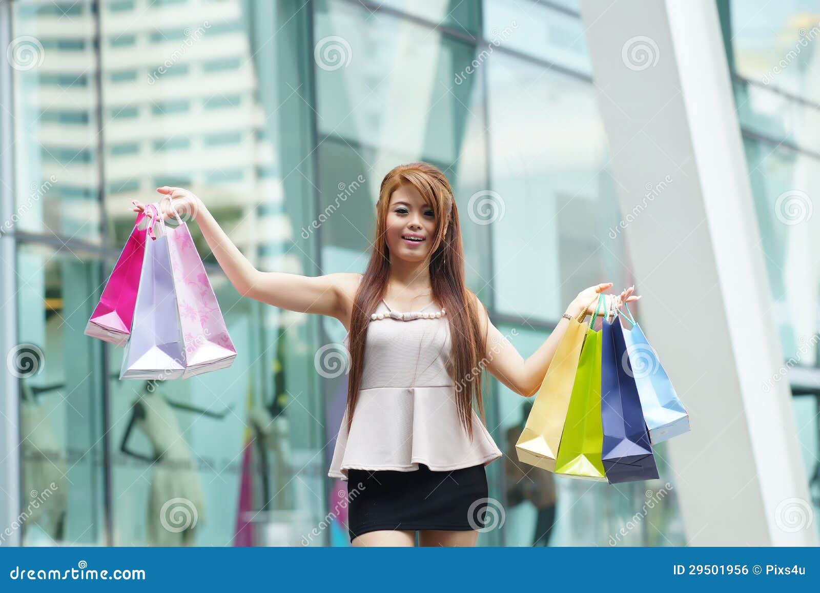Beautiful Young Woman Shows an Ecstatic Expression Stock Photo - Image ...