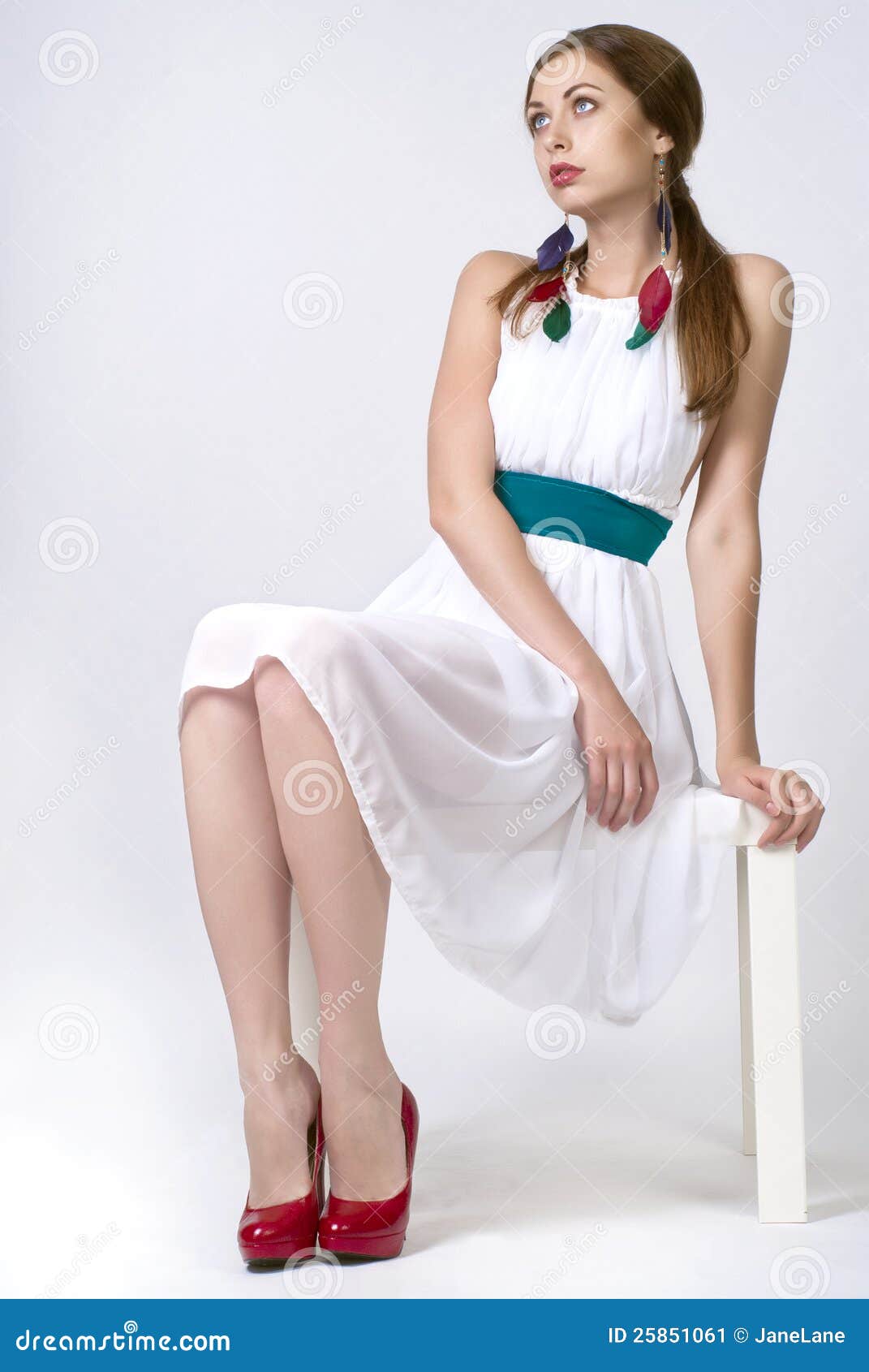 Beautiful Young Woman Sitting Stock Image - Image of lifestyle, figure ...