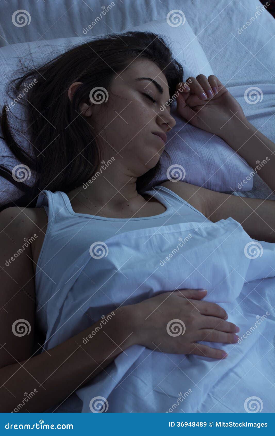Beautiful Young Woman Sleeping Stock Image - Image of comfortable ...