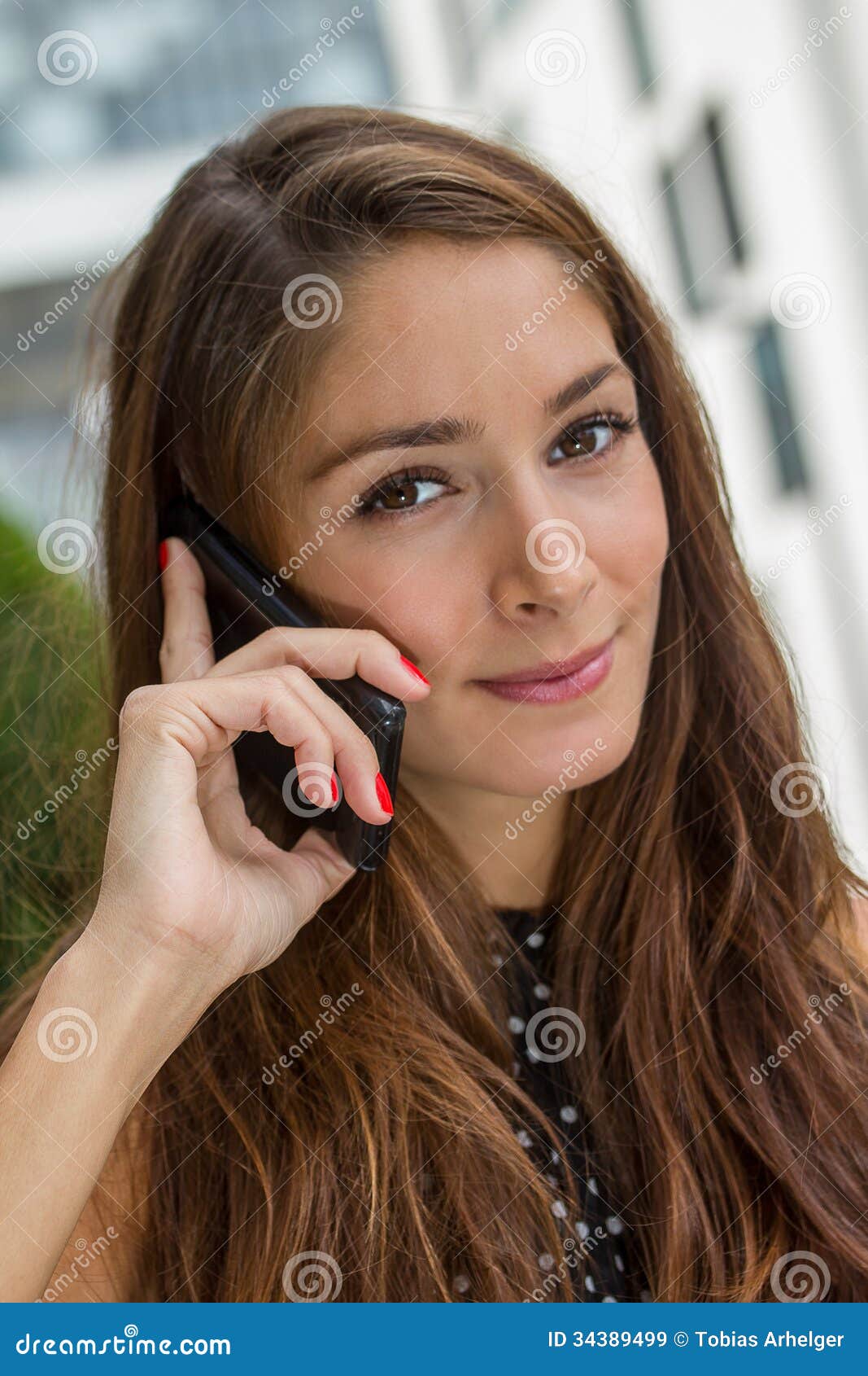 Beautiful Young Woman with a Smartphone Stock Image - Image of ...
