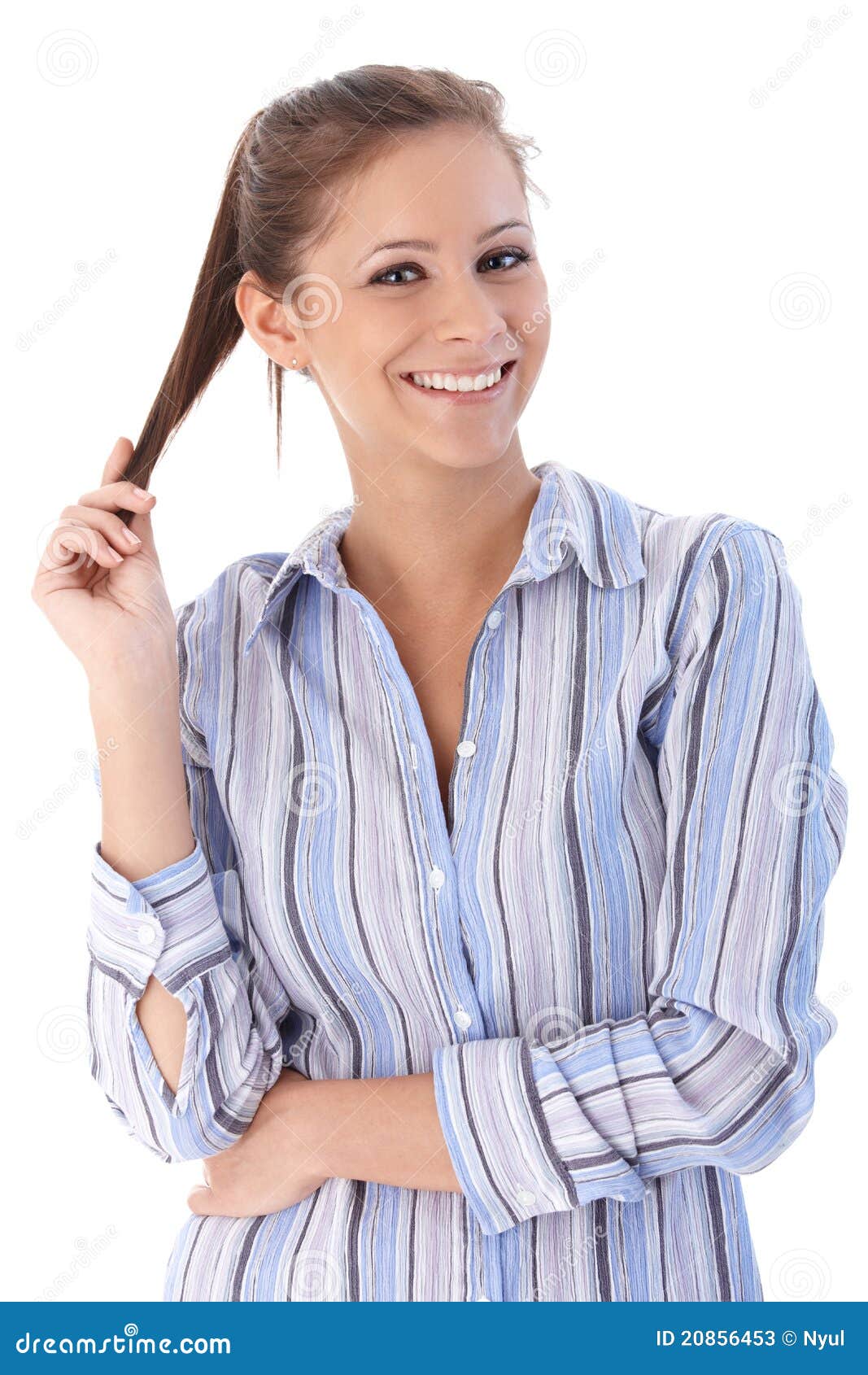 Beautiful Young Woman Smiling Happily Stock Image - Image of beauty ...