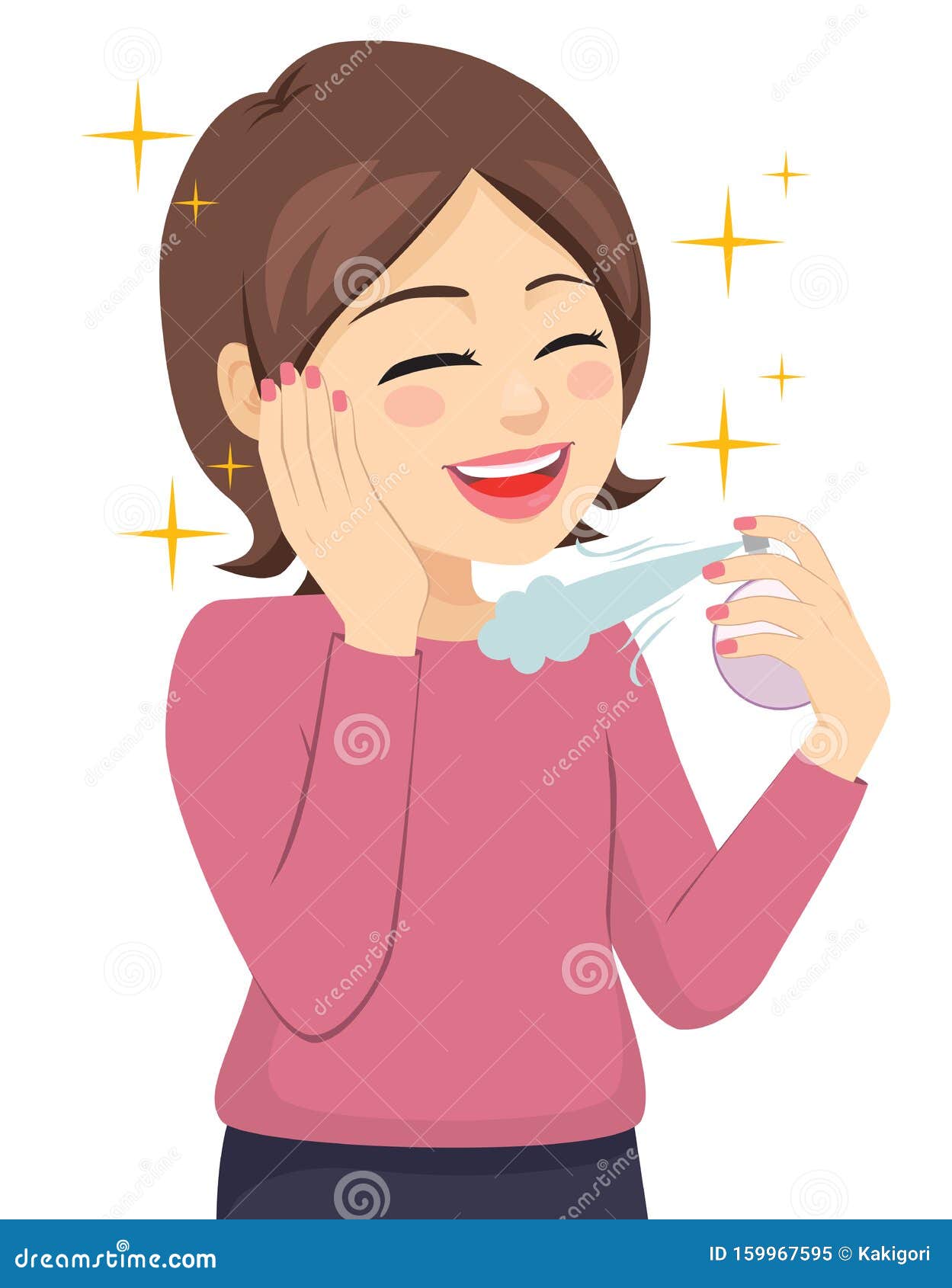 Woman Spraying Perfume stock vector. Illustration of essence - 159967595 Woman Spraying Perfume stock vector. Illustration of essence - 159967595