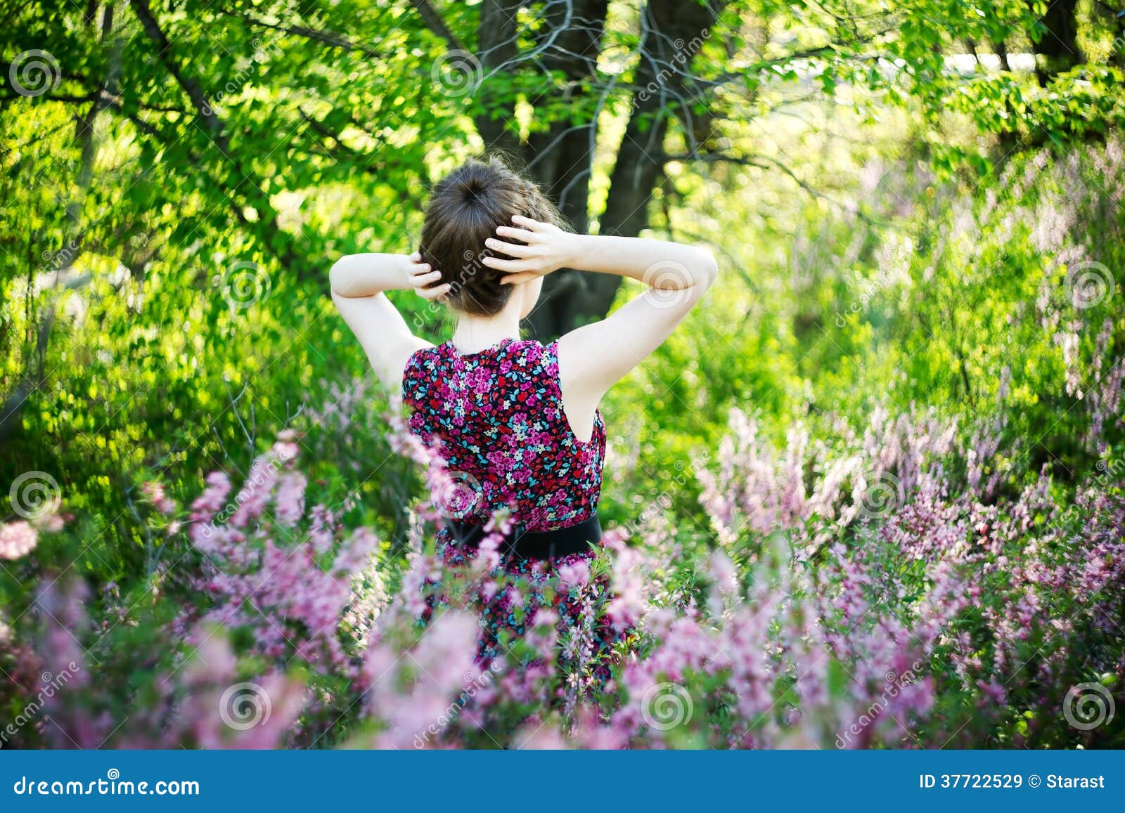 Beautiful Young Woman with Spring Flowers Stock Image - Image of female ...
