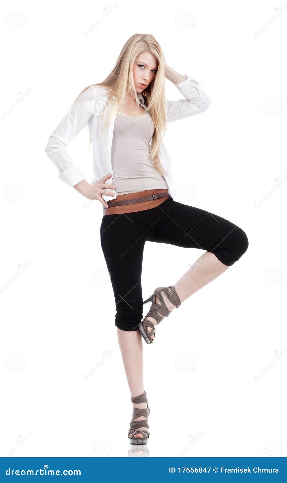 Beautiful Young Woman Standing Stock Image - Image of person, pose ...