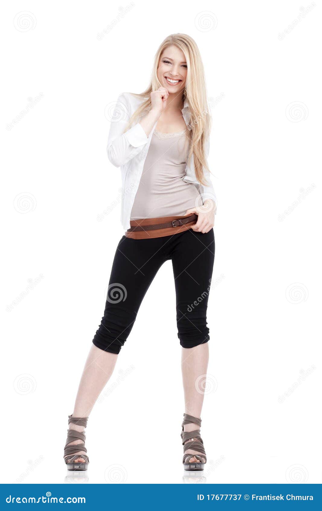 Beautiful Young Woman Standing Stock Image - Image of clothing, posing ...