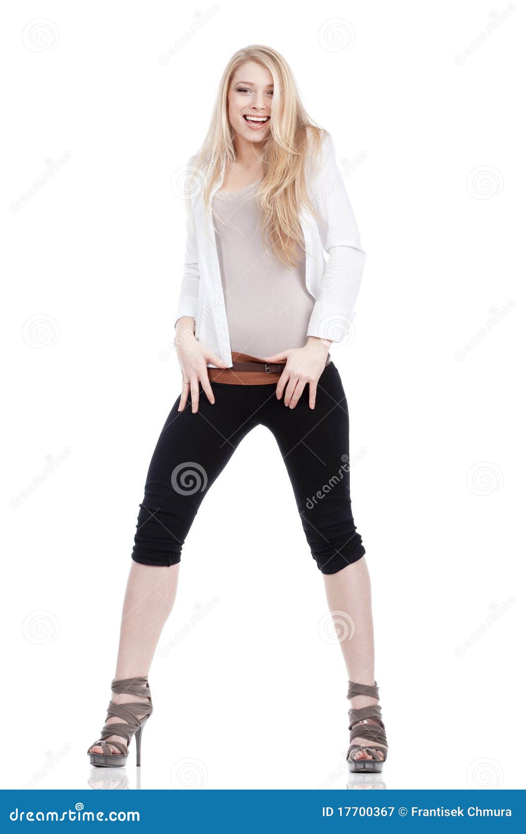 Beautiful Young Woman Standing Stock Image - Image of clothing, model ...