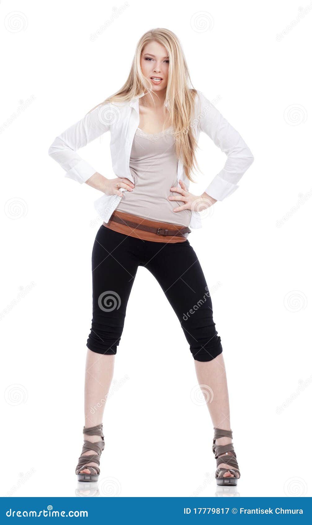 Beautiful Young Woman Standing Stock Image - Image of style, beauty ...