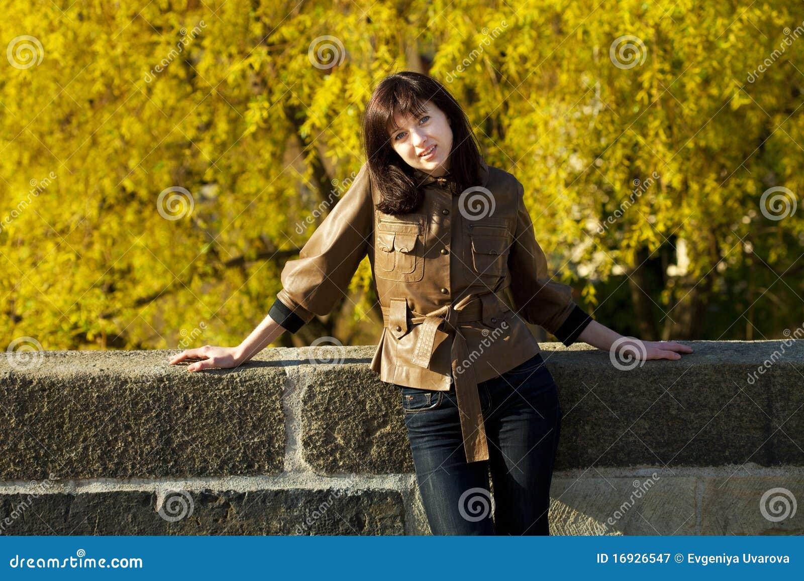 Beautiful Young Woman Standing on the Bridge Stock Image - Image of ...