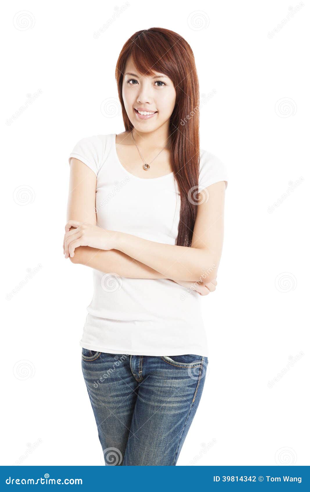 Beautiful Young Woman Standing Stock Photo - Image of attractive ...