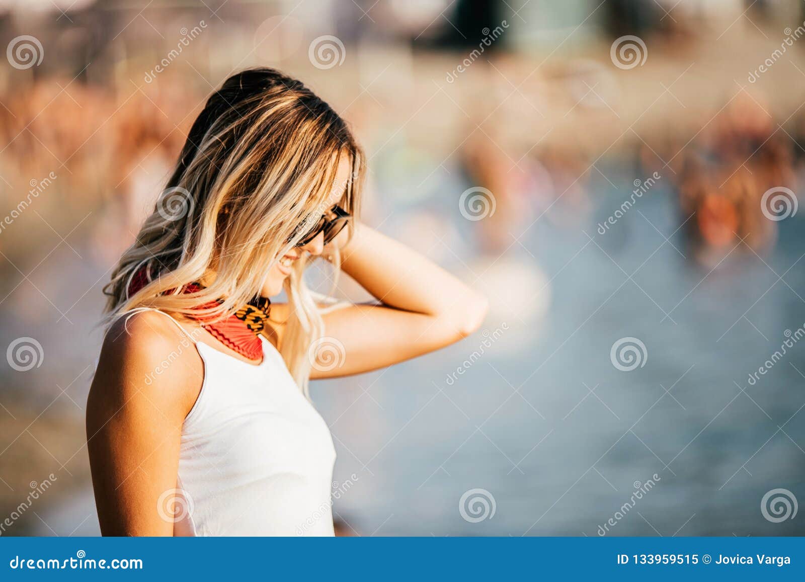Beautiful Young Woman In Sunglasses On The Beach Stock Image Image Of