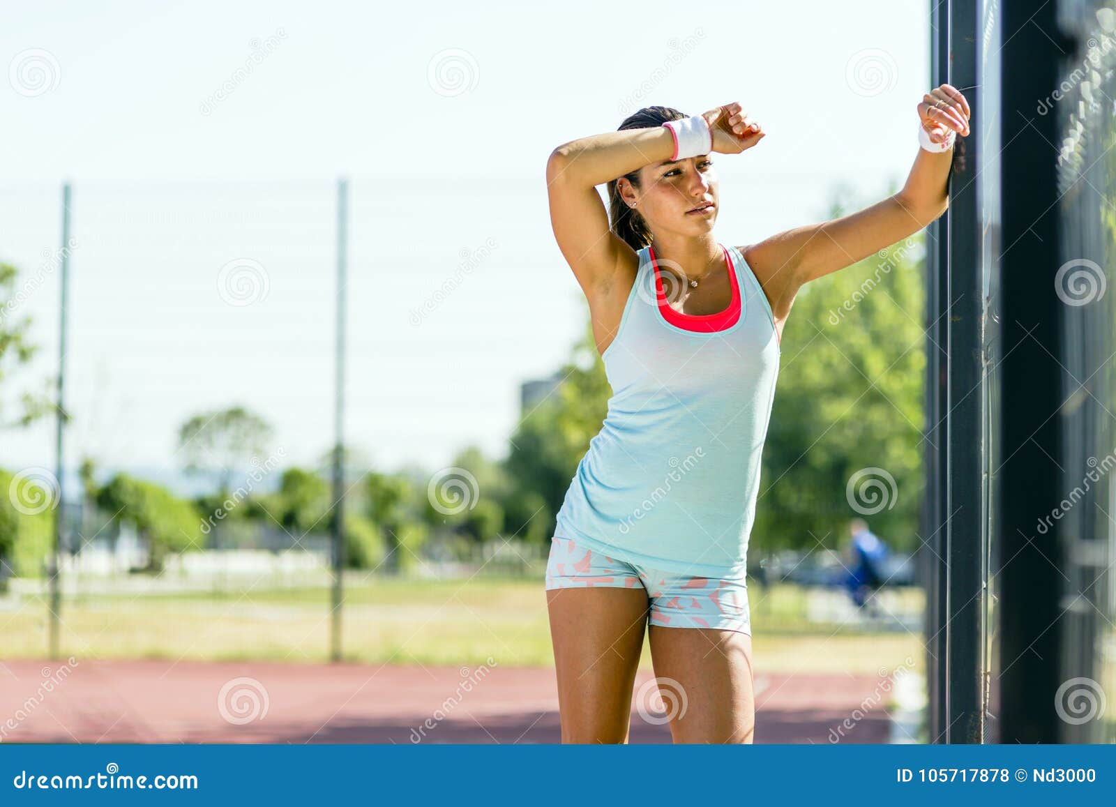 Beautiful Young Woman Taking a Rest Stock Photo - Image of workout ...