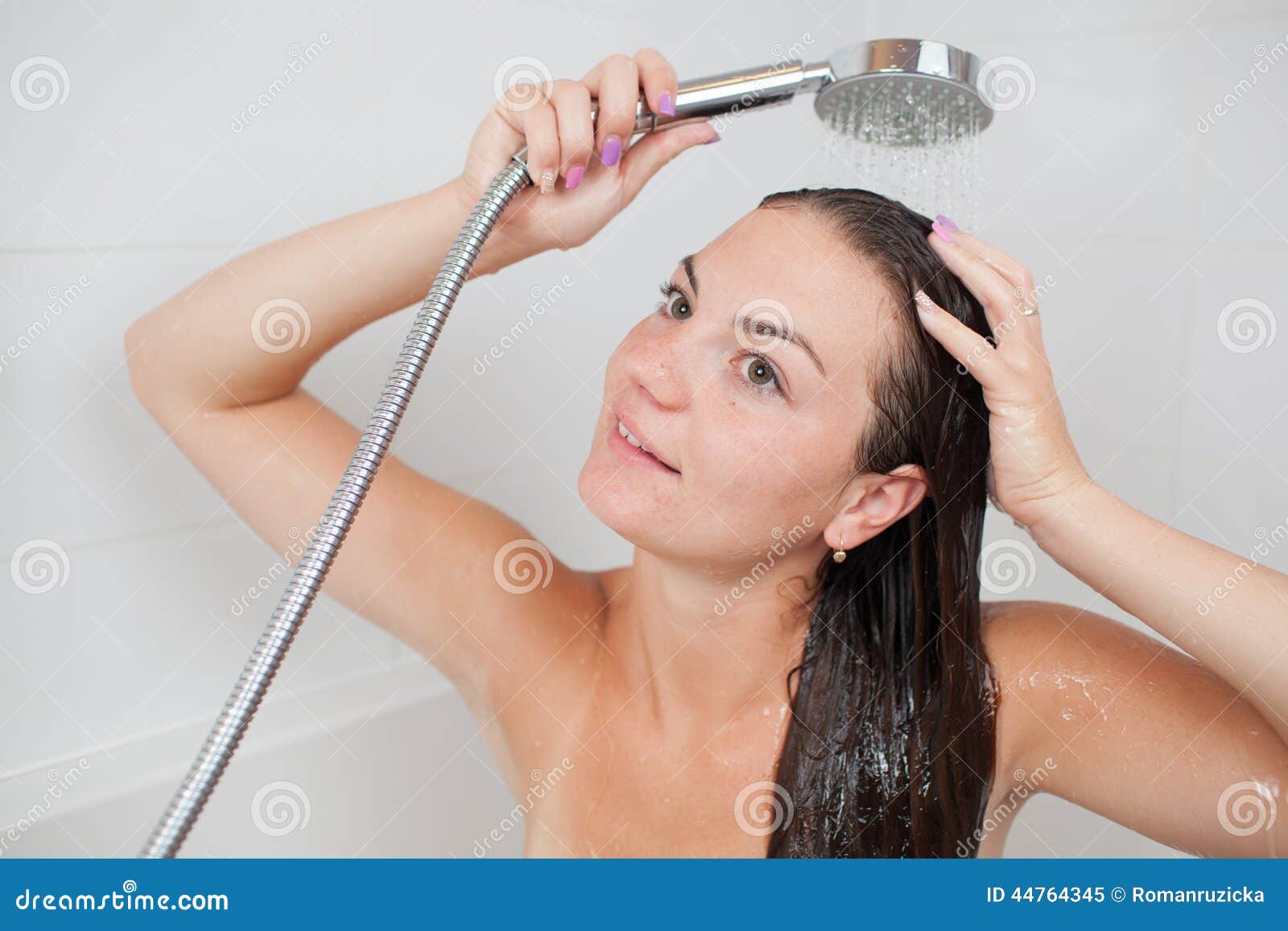 Beautiful Young Woman Taking Shower Stock Image Image Of Cute Douche