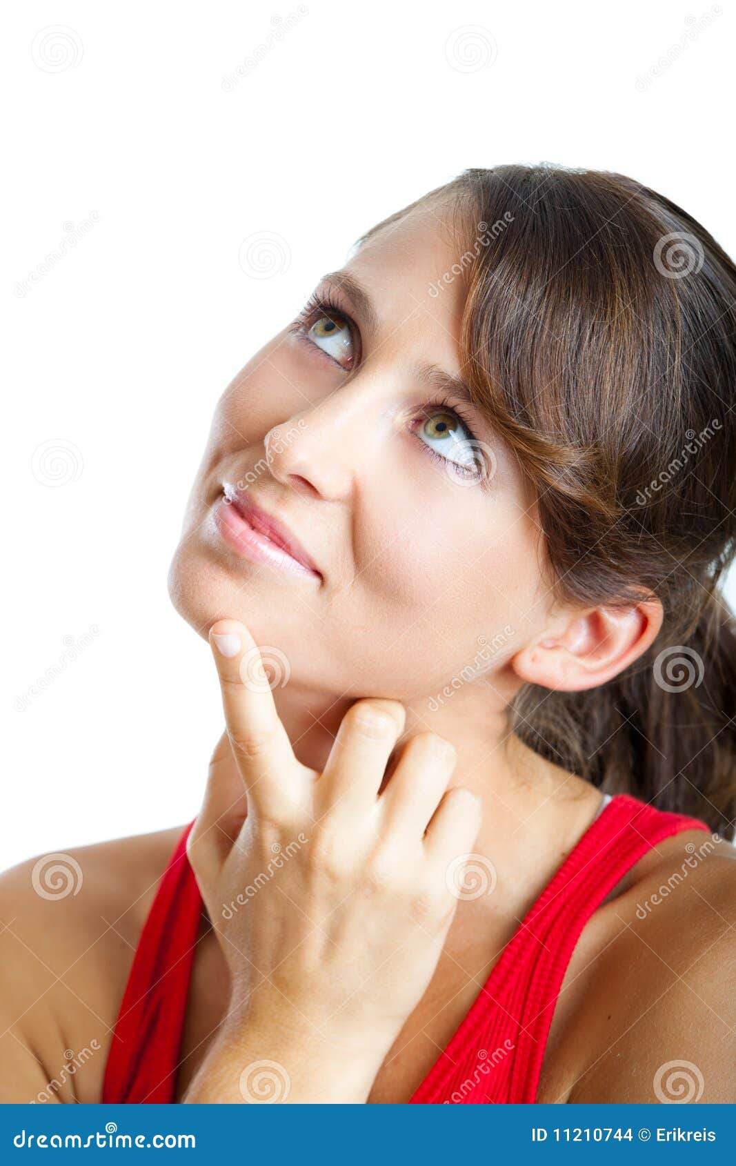 Beautiful Young Woman Thinking Stock Photo - Image of expression, girl ...