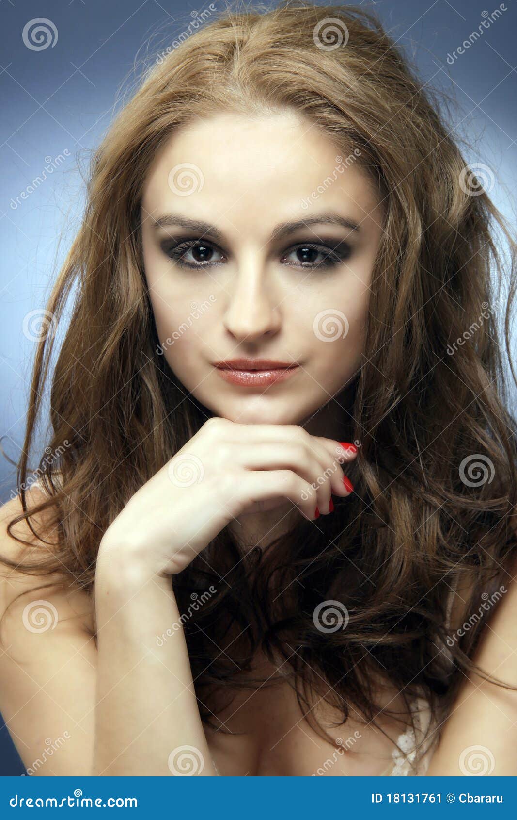 Beautiful Young Woman Thinking Stock Image - Image of blue, blond: 18131761