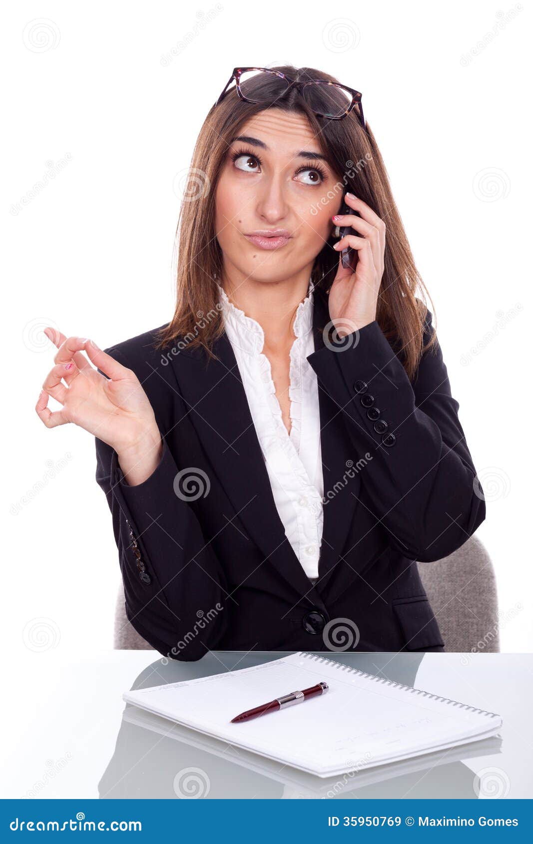 Beautiful Young Woman at Work Stock Image - Image of confident ...