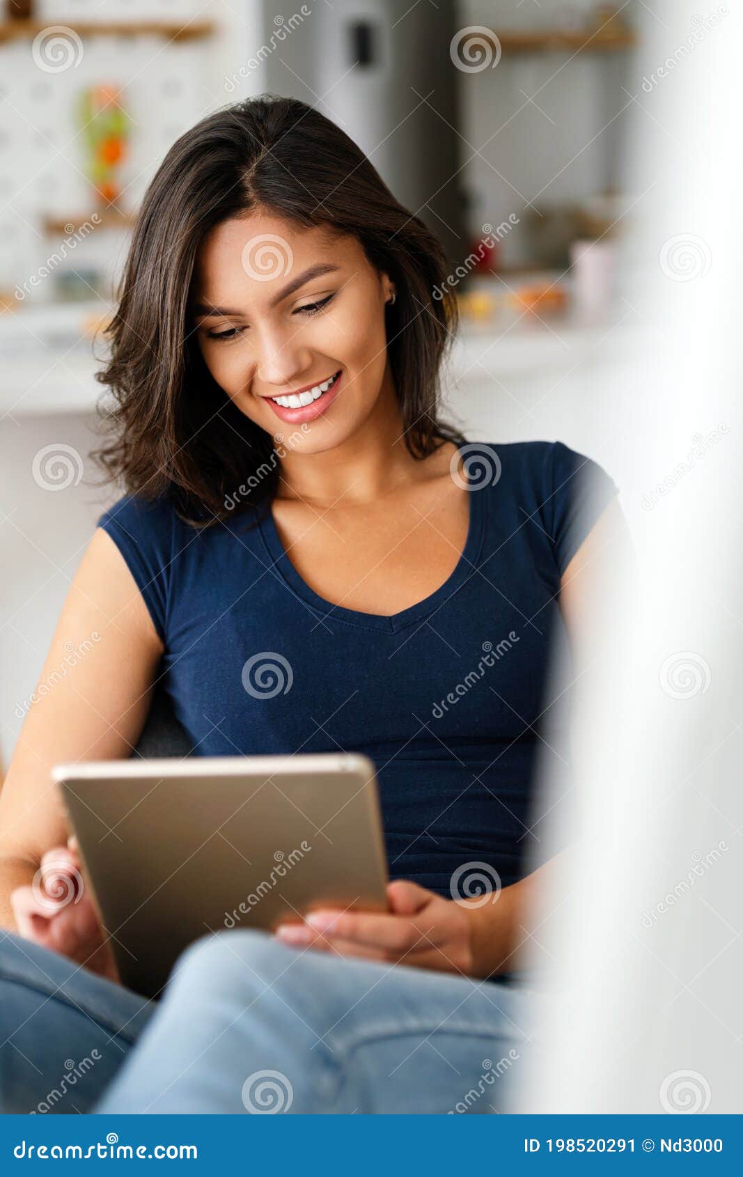 Beautiful Young Woman Working on Computer. Technology, People, Work ...