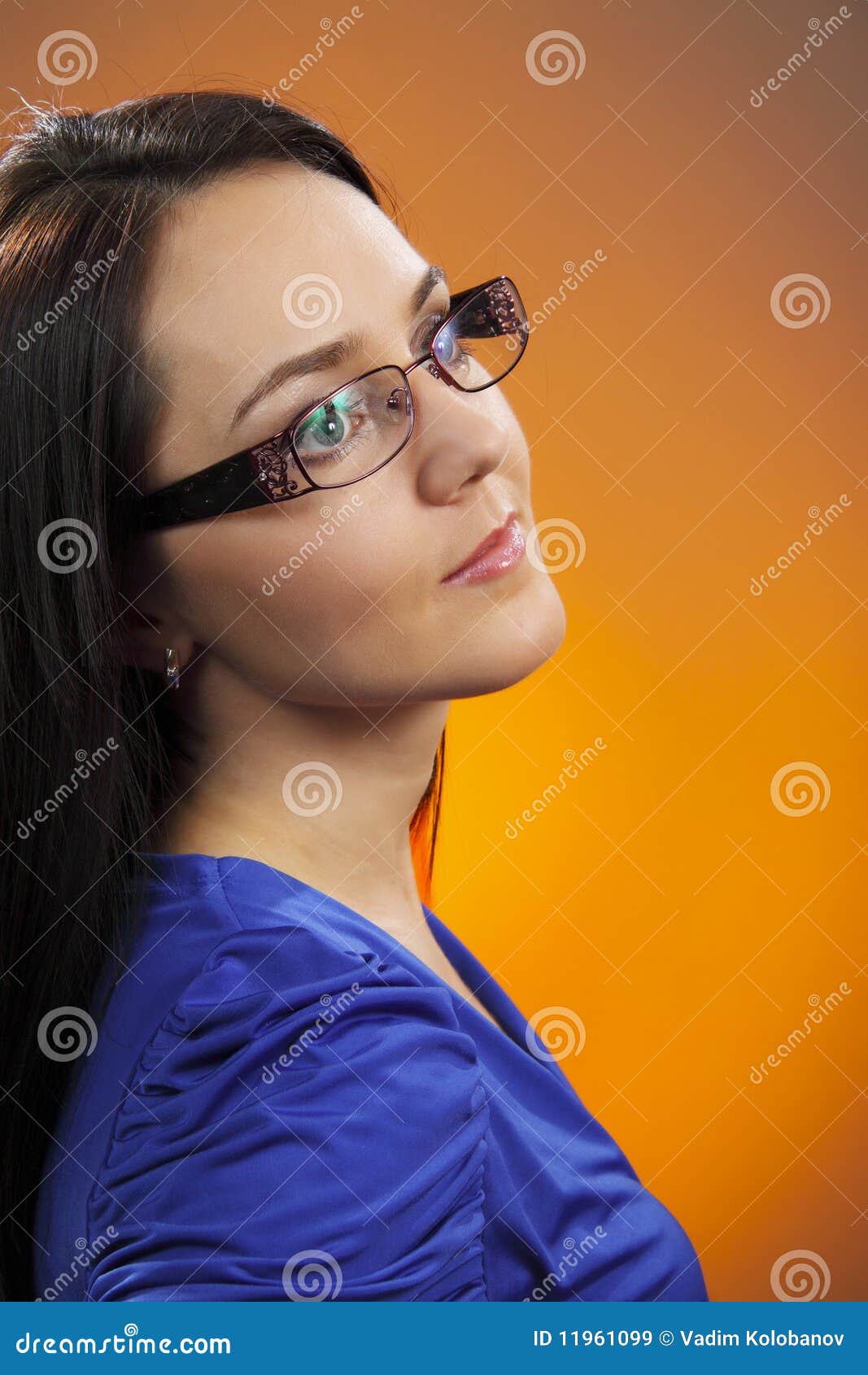 Beautiful Young Woman on Yellow Background Stock Image - Image of ...