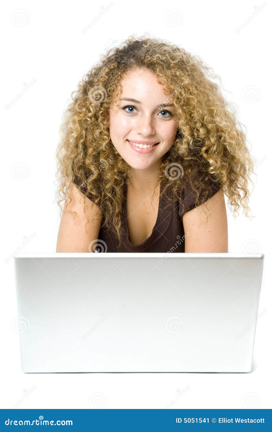 Beautiful Young Women on the Computer Stock Image - Image of attractive ...