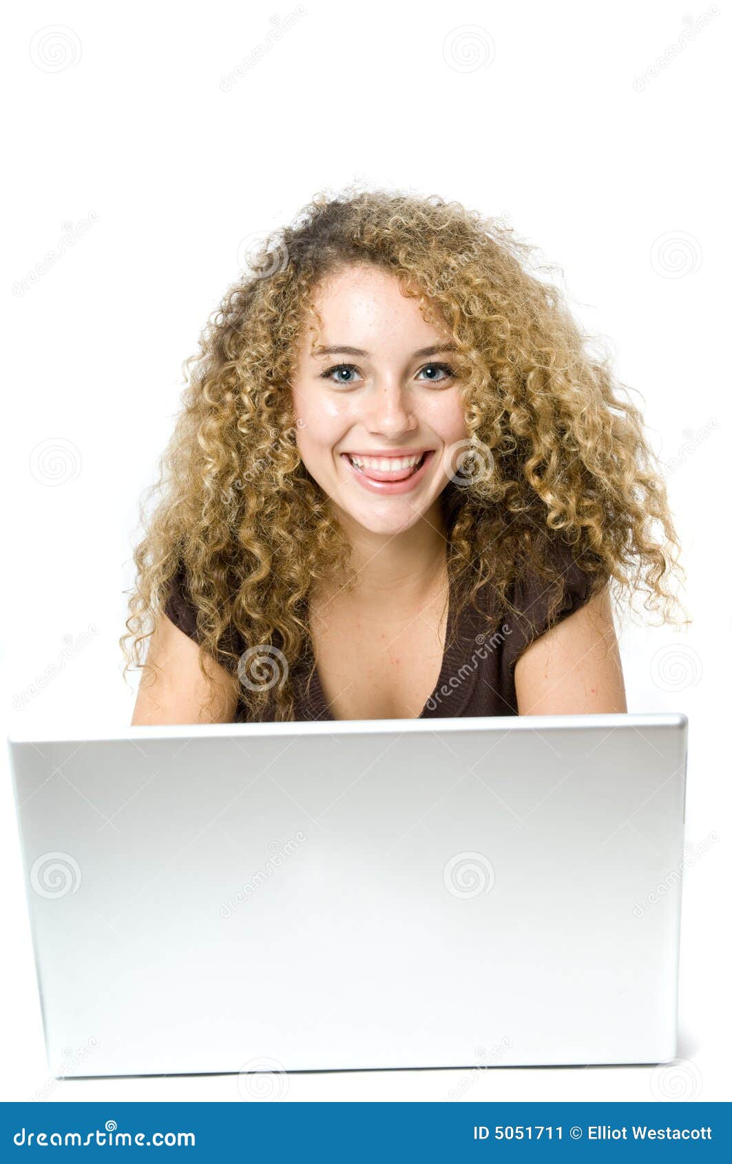 Beautiful Young Women on the Computer Stock Image - Image of attractive ...