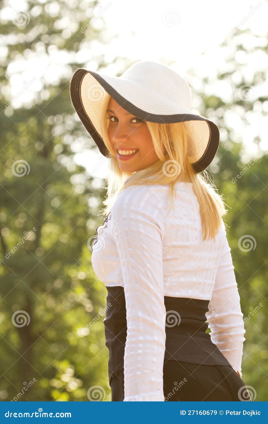 Beautiful Young Women Wearing Hat Stock Image - Image of face, cute ...