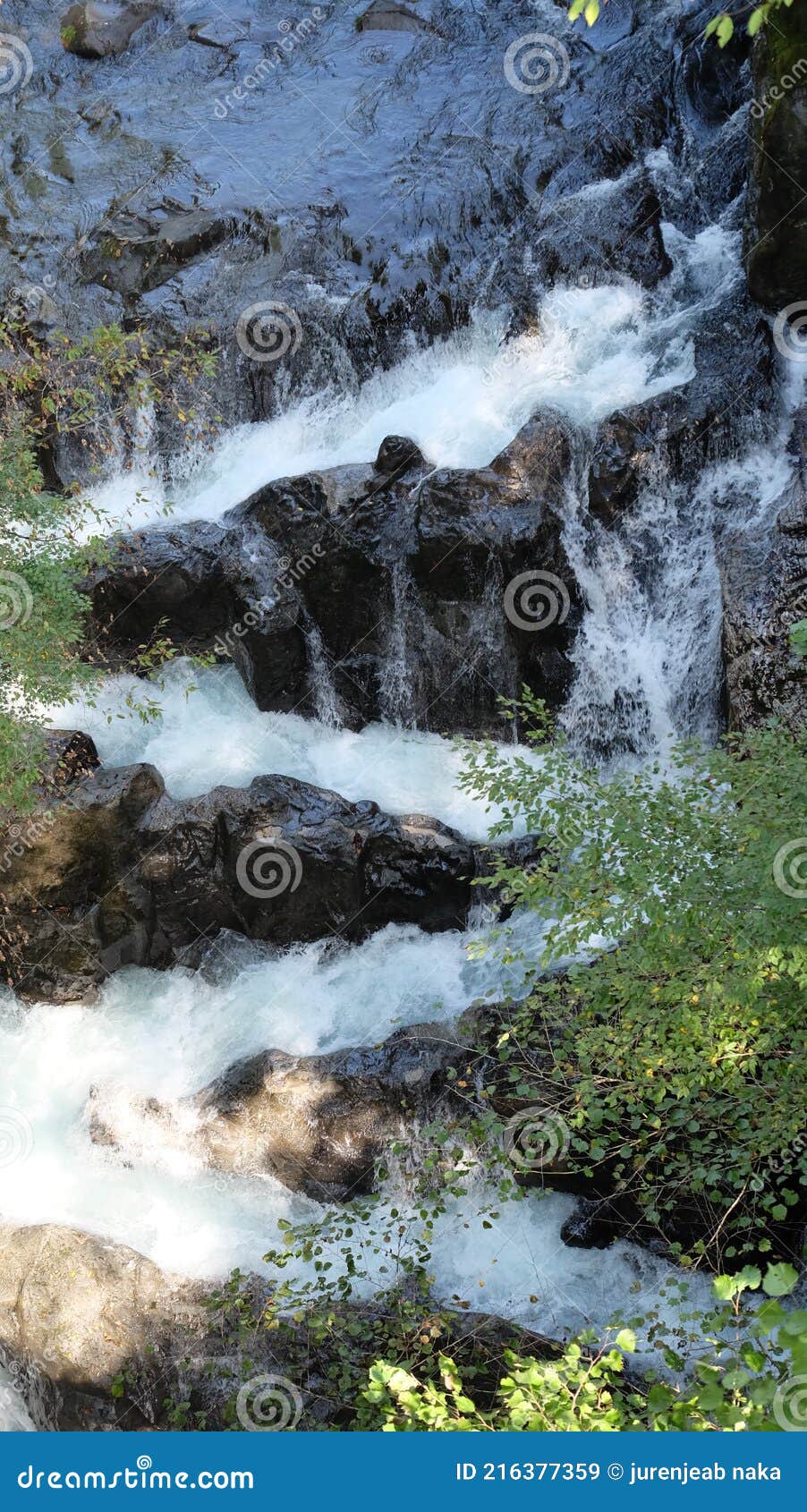 Beautiful zigzag waterfall stock image. Image of river - 216377359