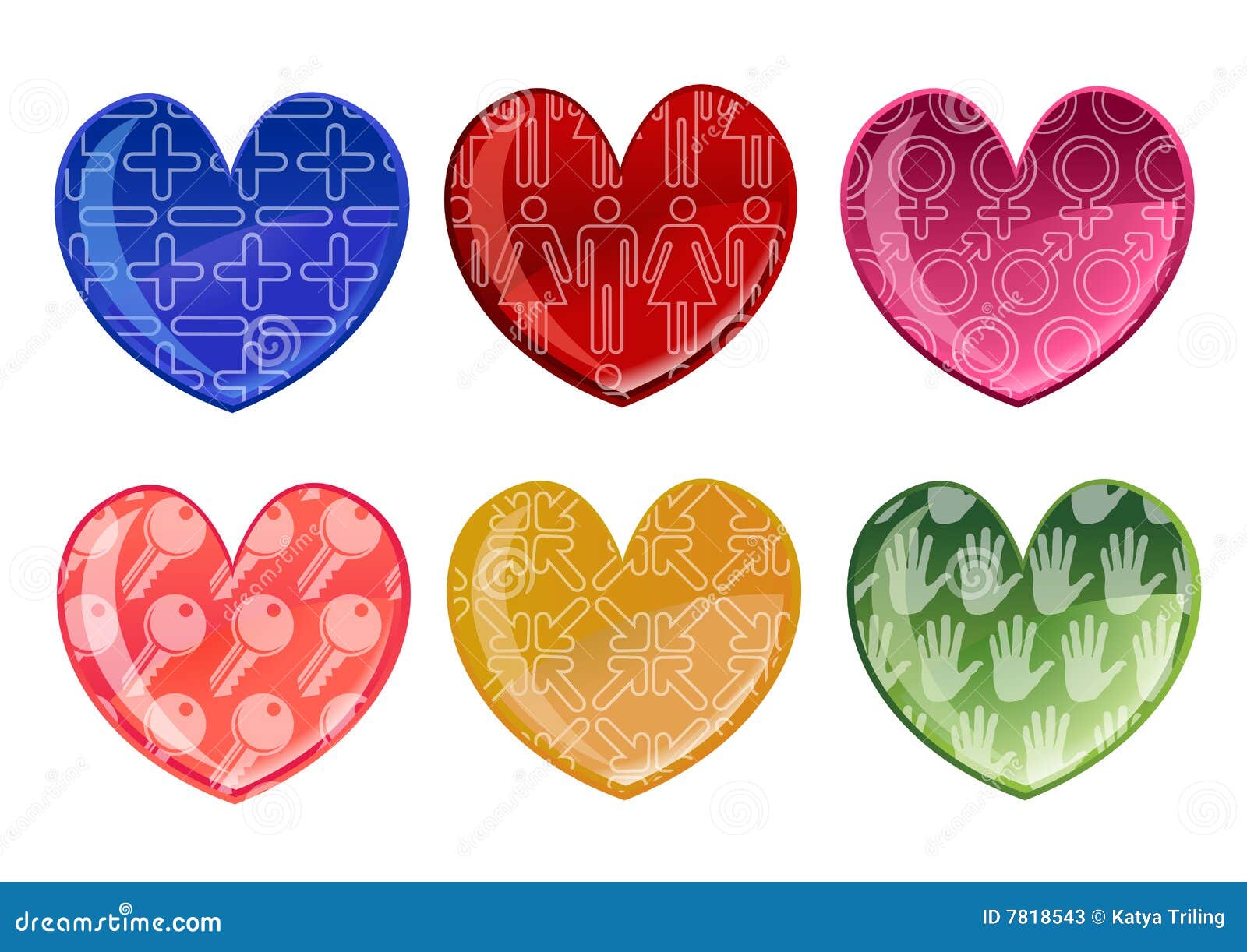 Beautifull hearts icon set stock vector. Illustration of flirting - 7818543
