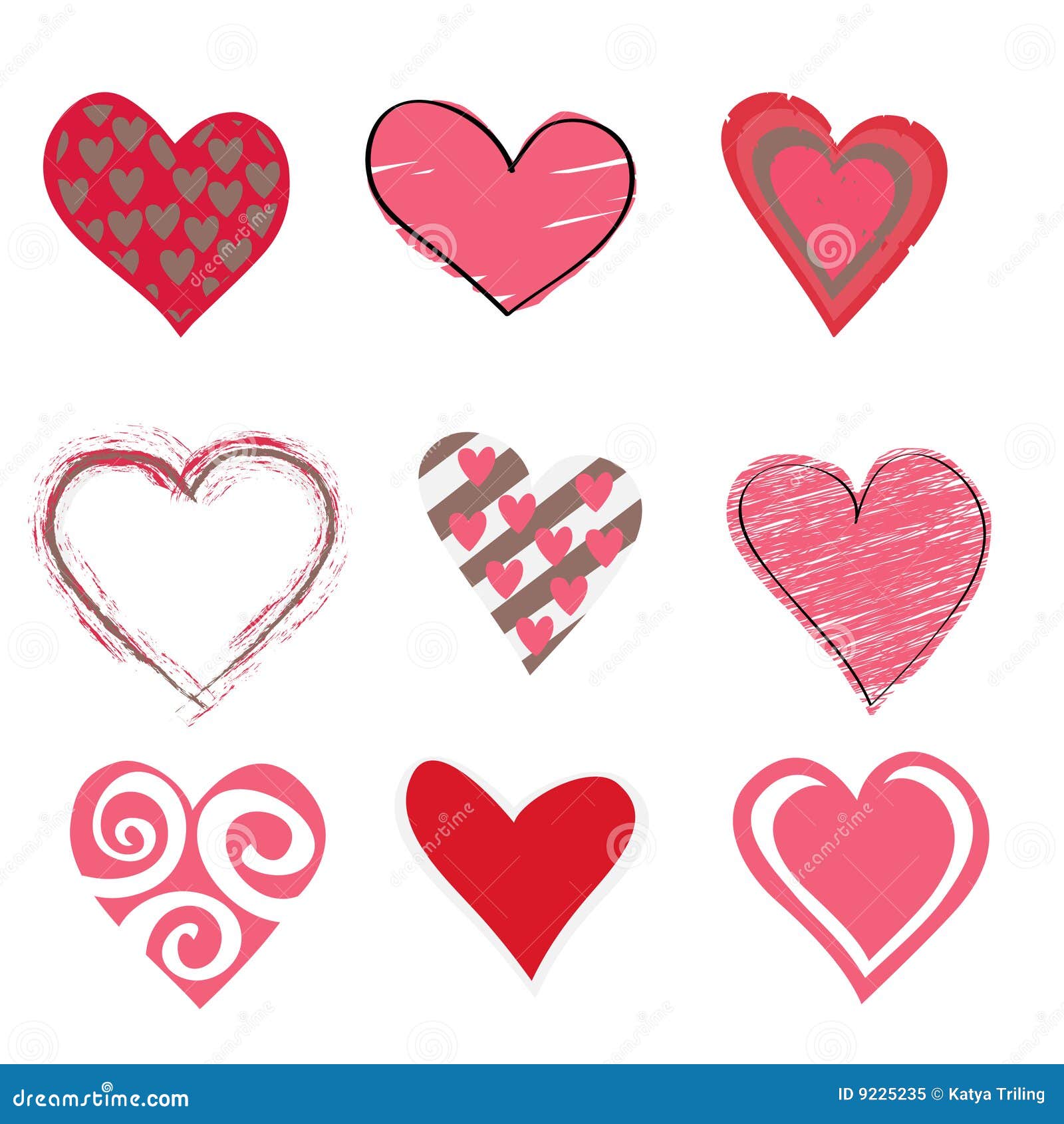 Beautifull hearts icon set stock vector. Illustration of design - 9225235