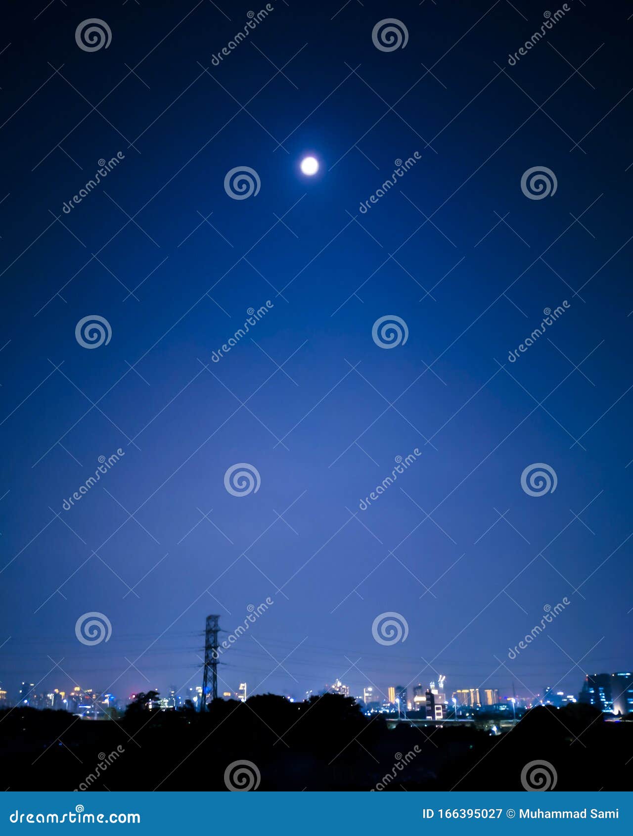 Beautifull Moonlight Shining a City in Peace Stock Image - Image of ...