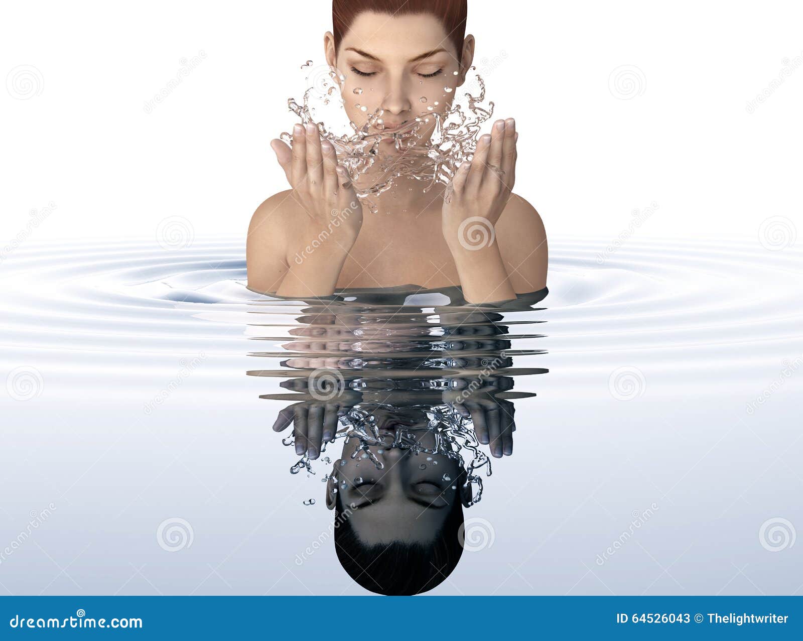 Beautifull Woman in Water with Ripples Stock Image - Image of circle ...