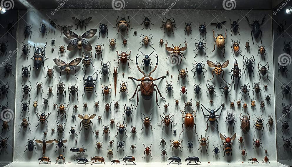 A Display Case Filled with Various Types of Insects Showcasing ...