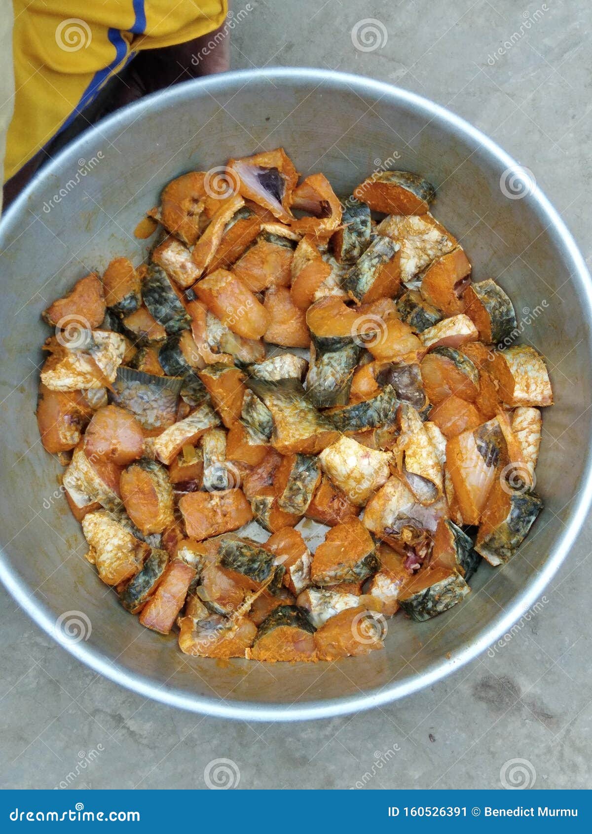 Beautifully Chopped Fish Ready To Be Fried To Serve Stock Image - Image ...